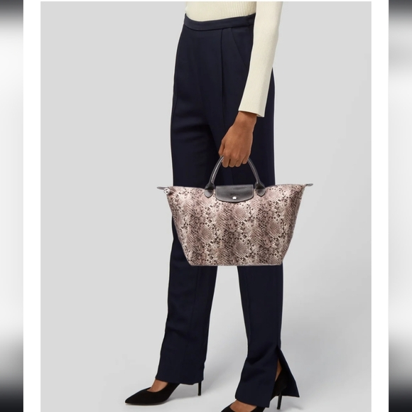 Longchamp | Bags | Longchamp Le Pliage Medium Snake Print | Poshmark